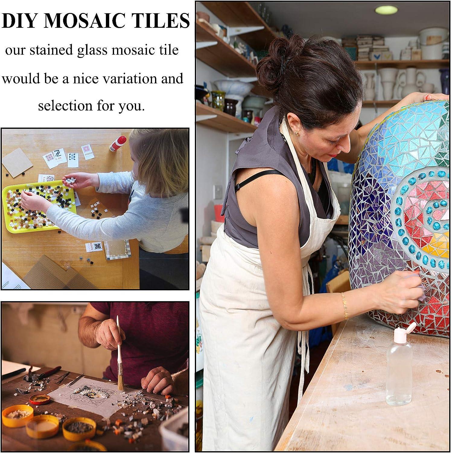 Csdtylh 1100 Pcs Stained Glass Mosaic Tiles for Crafts - Bulk Mosaic ...