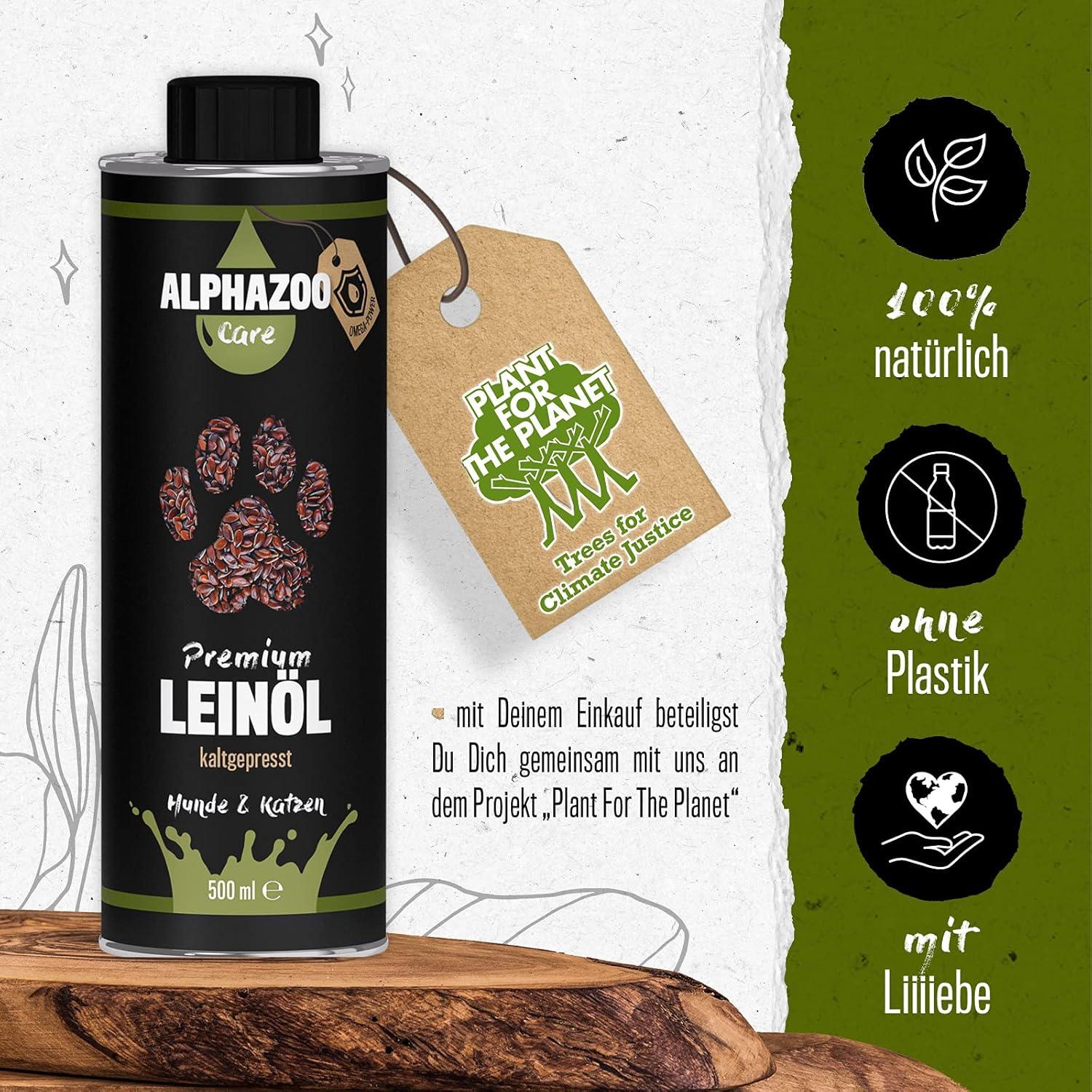 Alphazoo Premium Linseed Oil 500ml for Dogs Cats & Rodents | Omega-3 ...