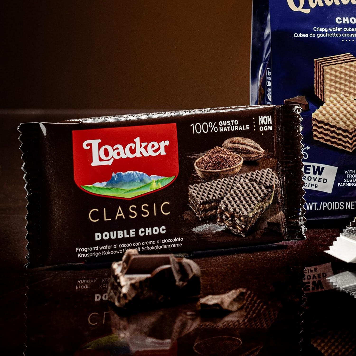 Loacker Classic Double Choc Cocoa Waffles with Chocolate Cream | Large ...