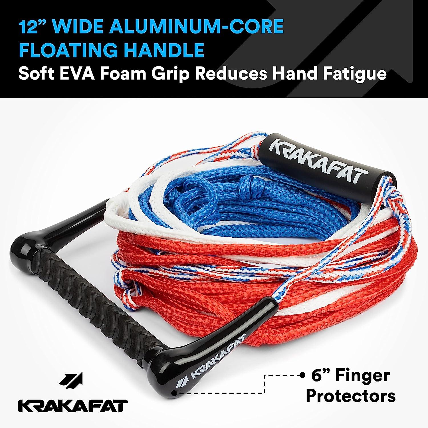 75ft Water Ski Rope with 12 EVA Grip Handle - Adjustable 4 Section ...