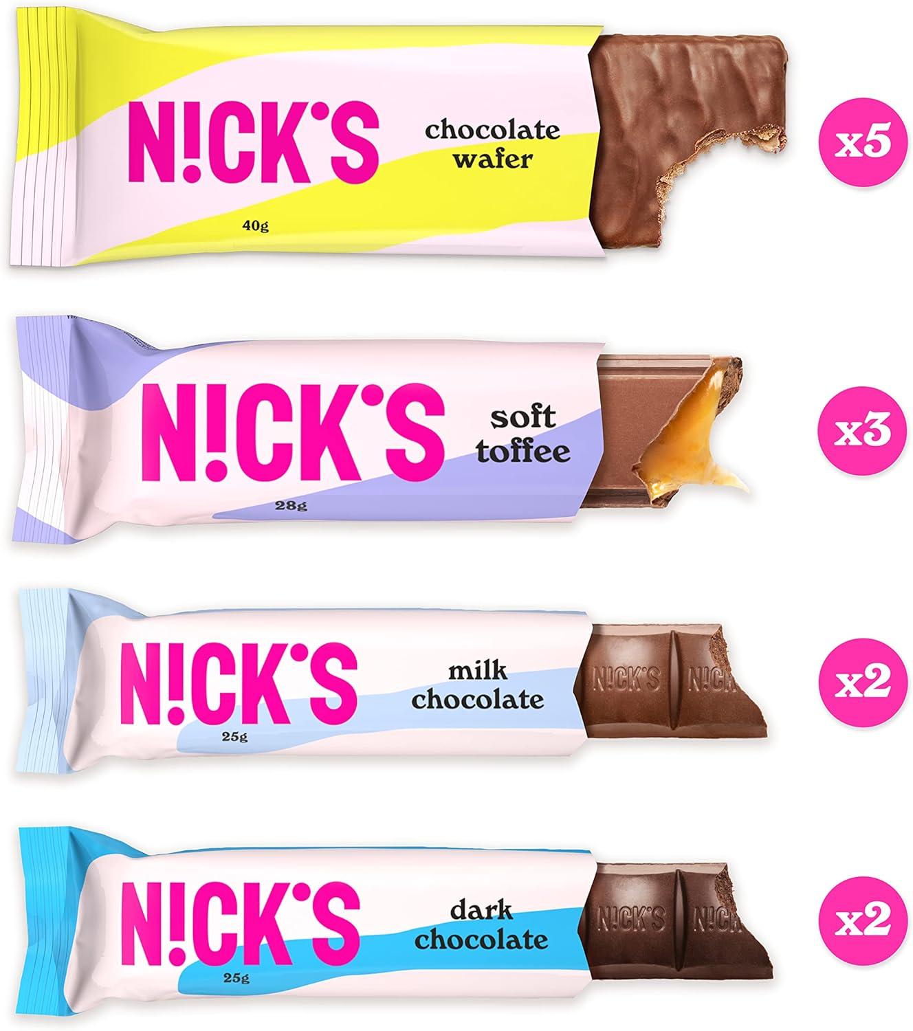 NICKS Chocolate Mix Box - Keto Snack Bars | No Added Sugar, Gluten Free ...