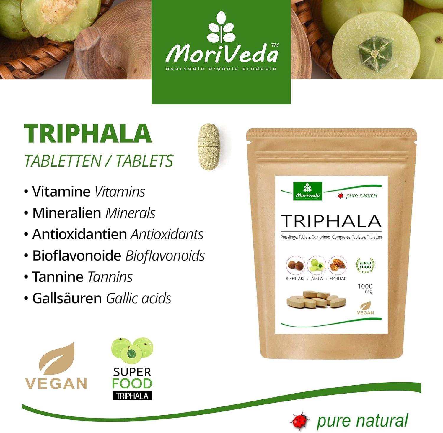 Triphala Tablets 1000mg - Ayurvedic Royal Fruits Amla, Hiritaki ...