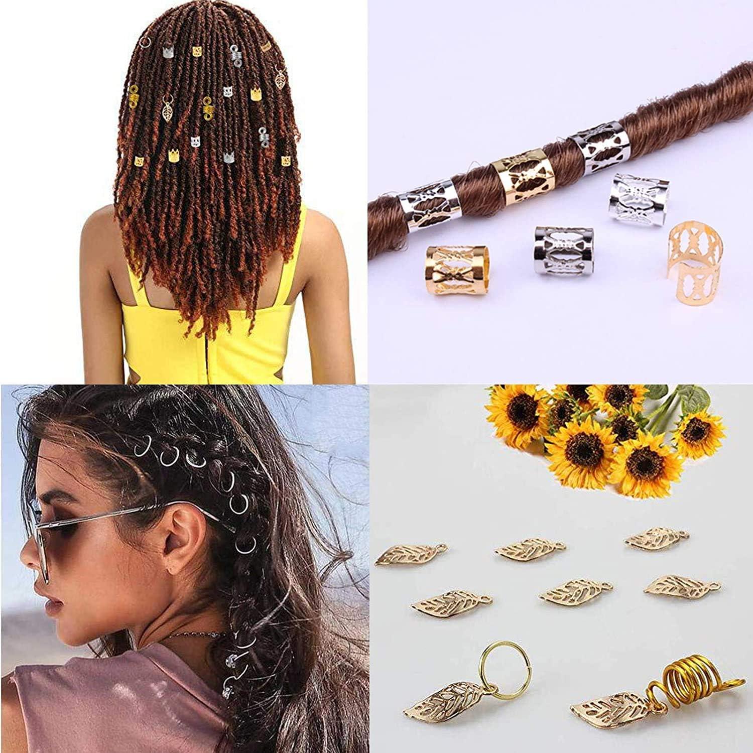 200 Aluminum Dreadlocks Pearl Cuffs - Stylish Hair Jewelry for Braids ...