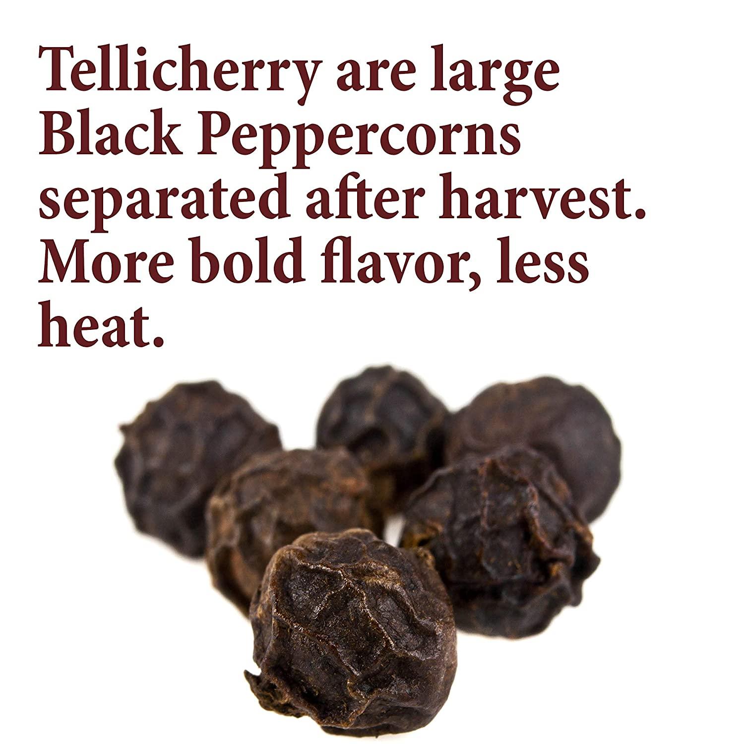 The Spice Way Whole Tellicherry Black Peppercorns - 4 oz Grinder Refill ...