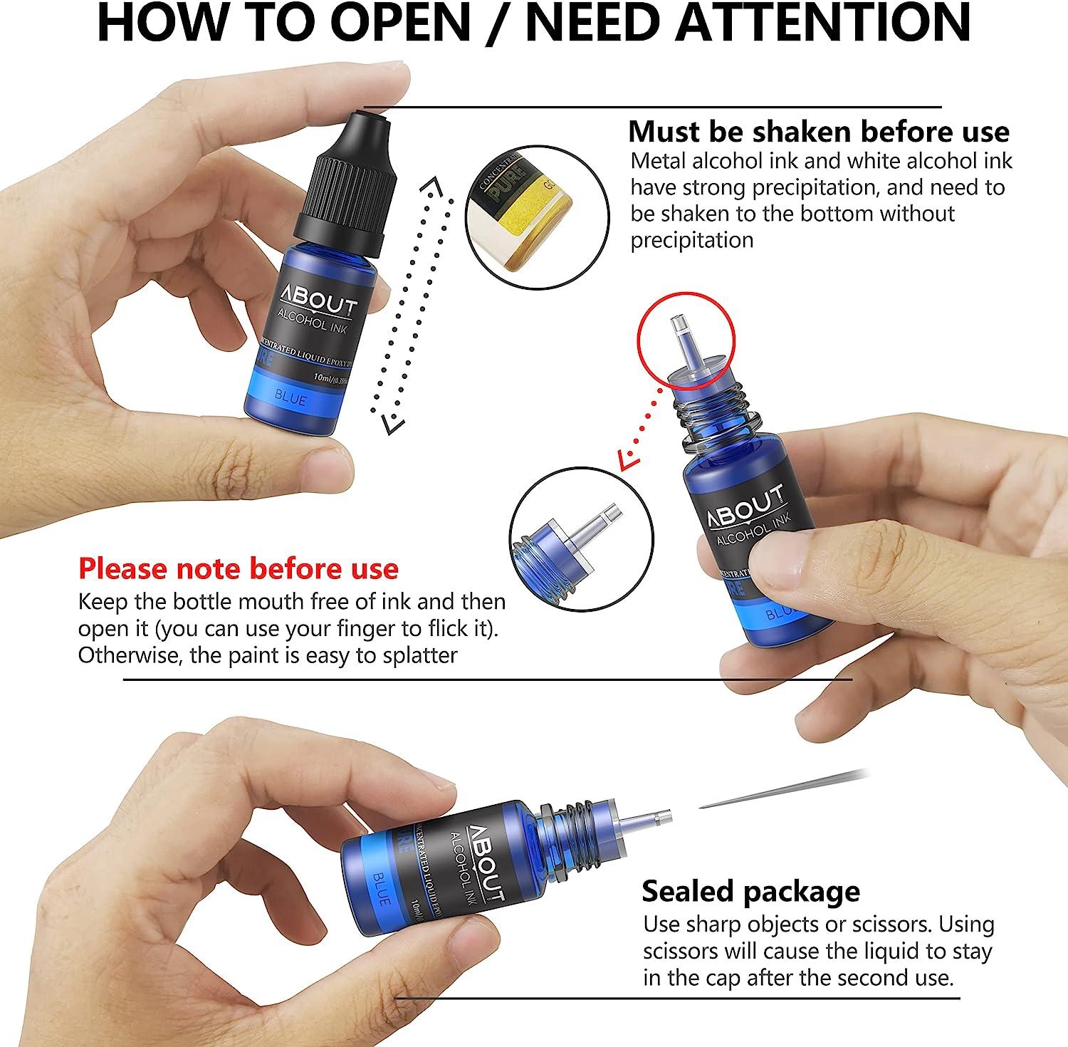 30 Bottles Alcohol Ink Set - Vibrant Colors for Resin Art, Petri Dish ...