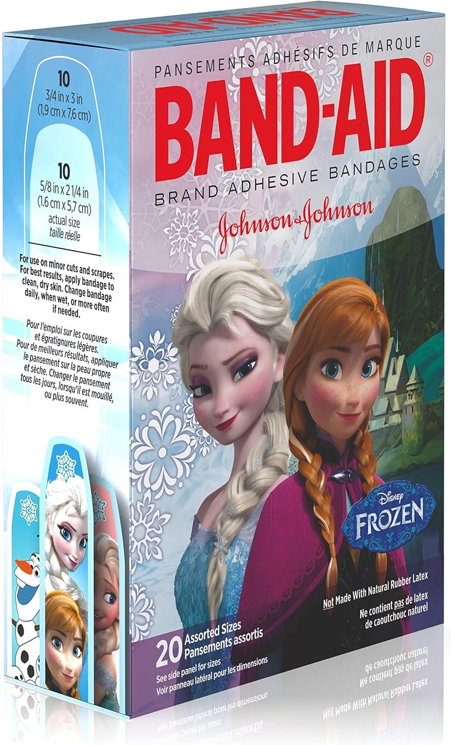 Band-Aid Disney Frozen Adhesive Bandages - 20 Count Assorted Sizes ...