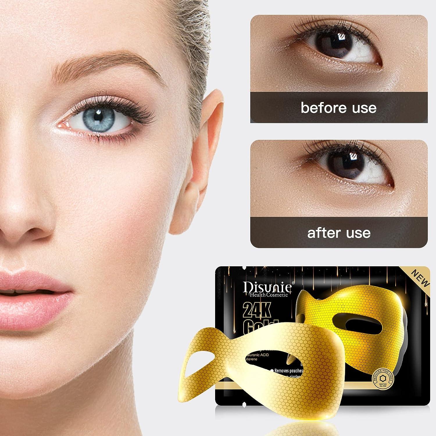 Disunie 24K Gold Serum Eye Mask - 8 Pcs for Dark Circles & Puffy Eyes ...