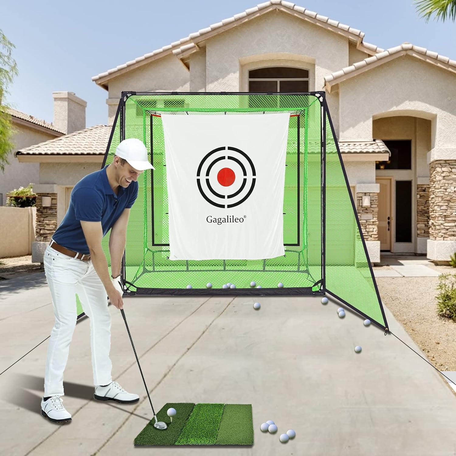 High Impact Golf Cage Netting with Target - Heavy Duty Golf Nets for ...