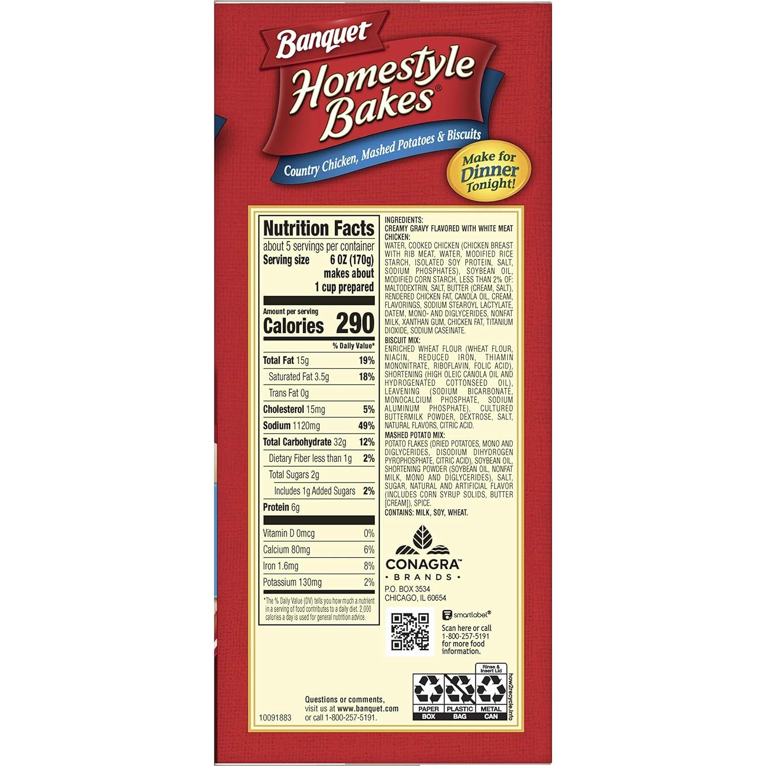 Banquet Homestyle Bakes Country Chicken 30.9oz (Pack of 6) | Convenient ...