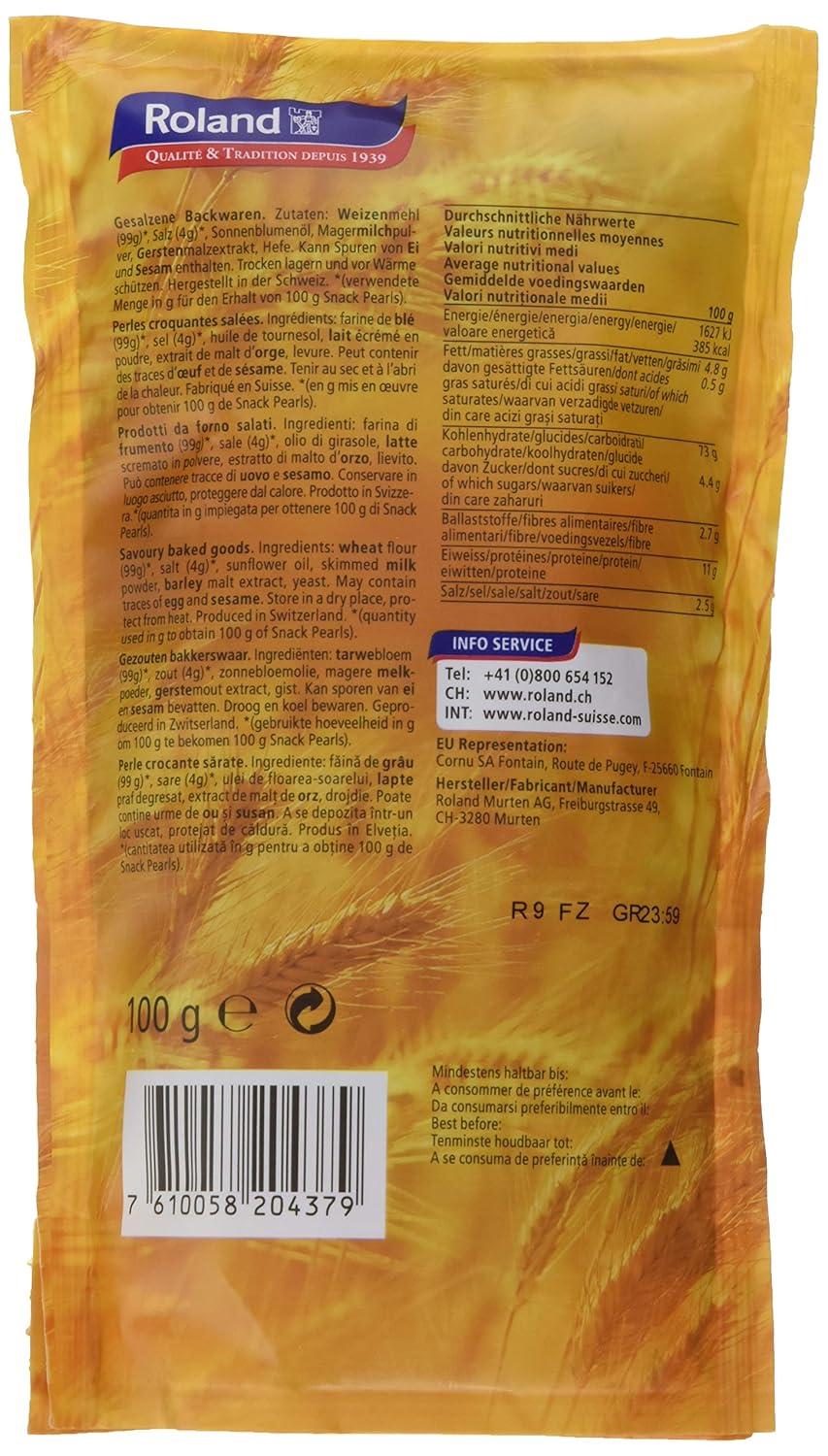 Roland Snack Pearls Salted - 100g Pack of 4 | Gourmet Snacks for ...