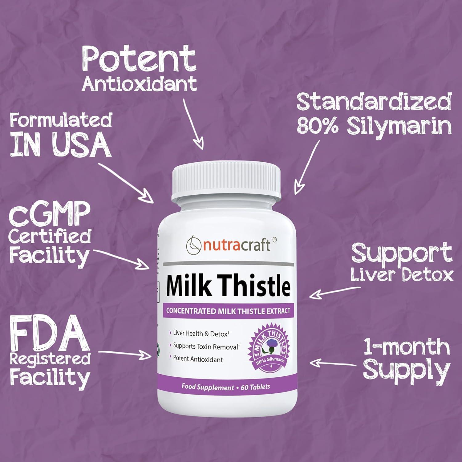Milk Thistle Extract | 80% Silymarin Concentration | High Dose Liver ...