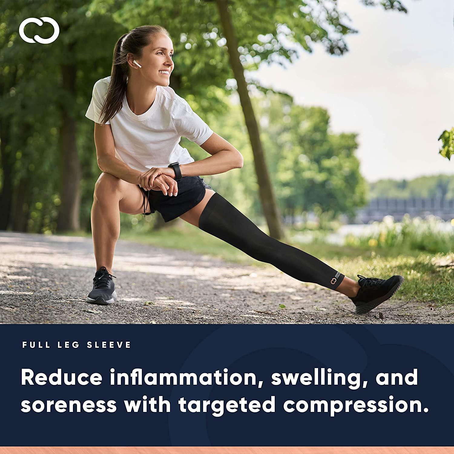 Copper Compression Leg Compression Sleeve - Copper Infused Knee ...