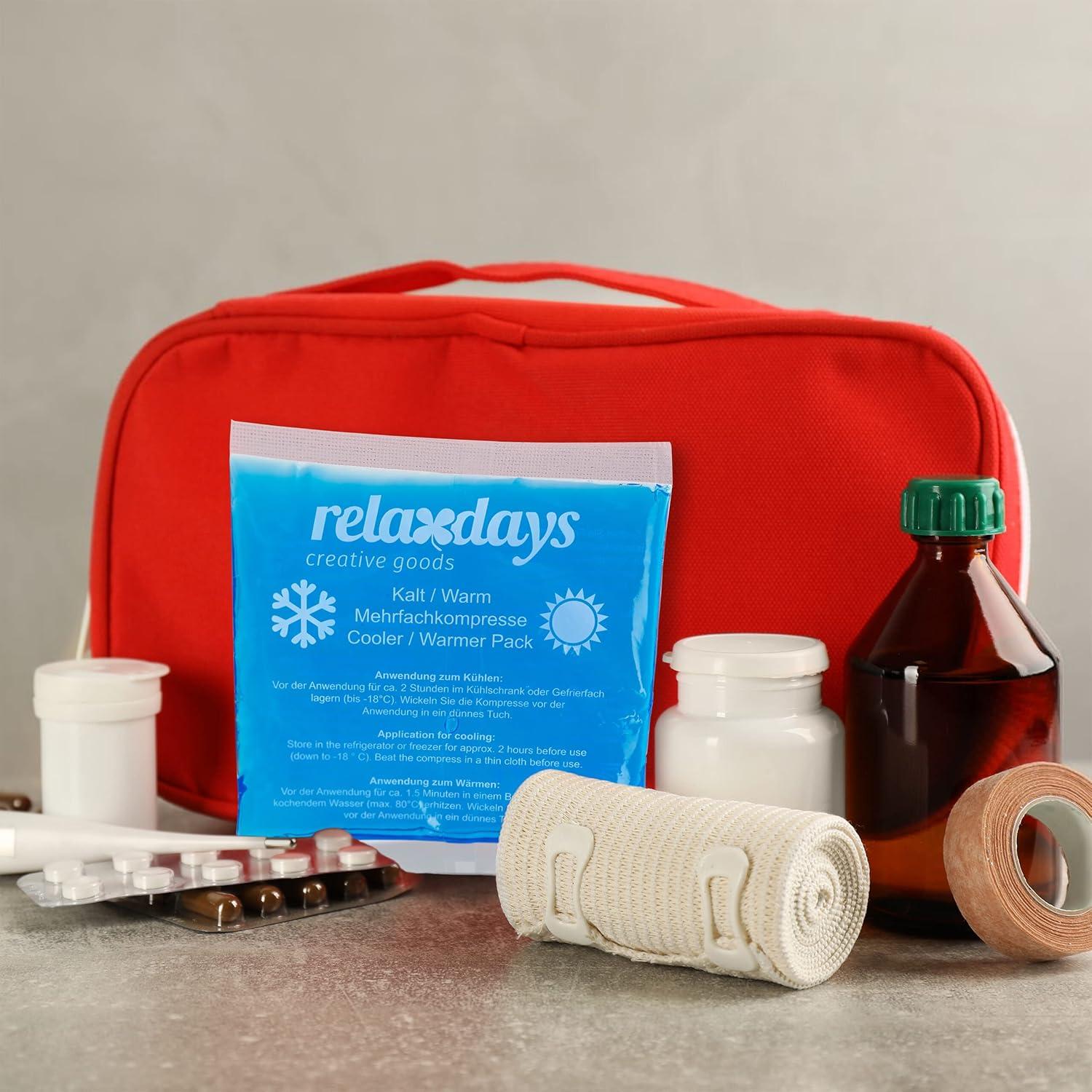 Relaxdays Cooling Pads Set of 12 - Reusable Gel Compresses for First ...