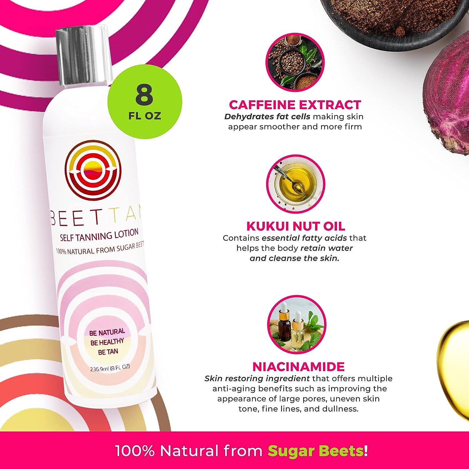 BeetTan Organic Self Tanning Lotion - Natural Indoor Sunless Cream with ...