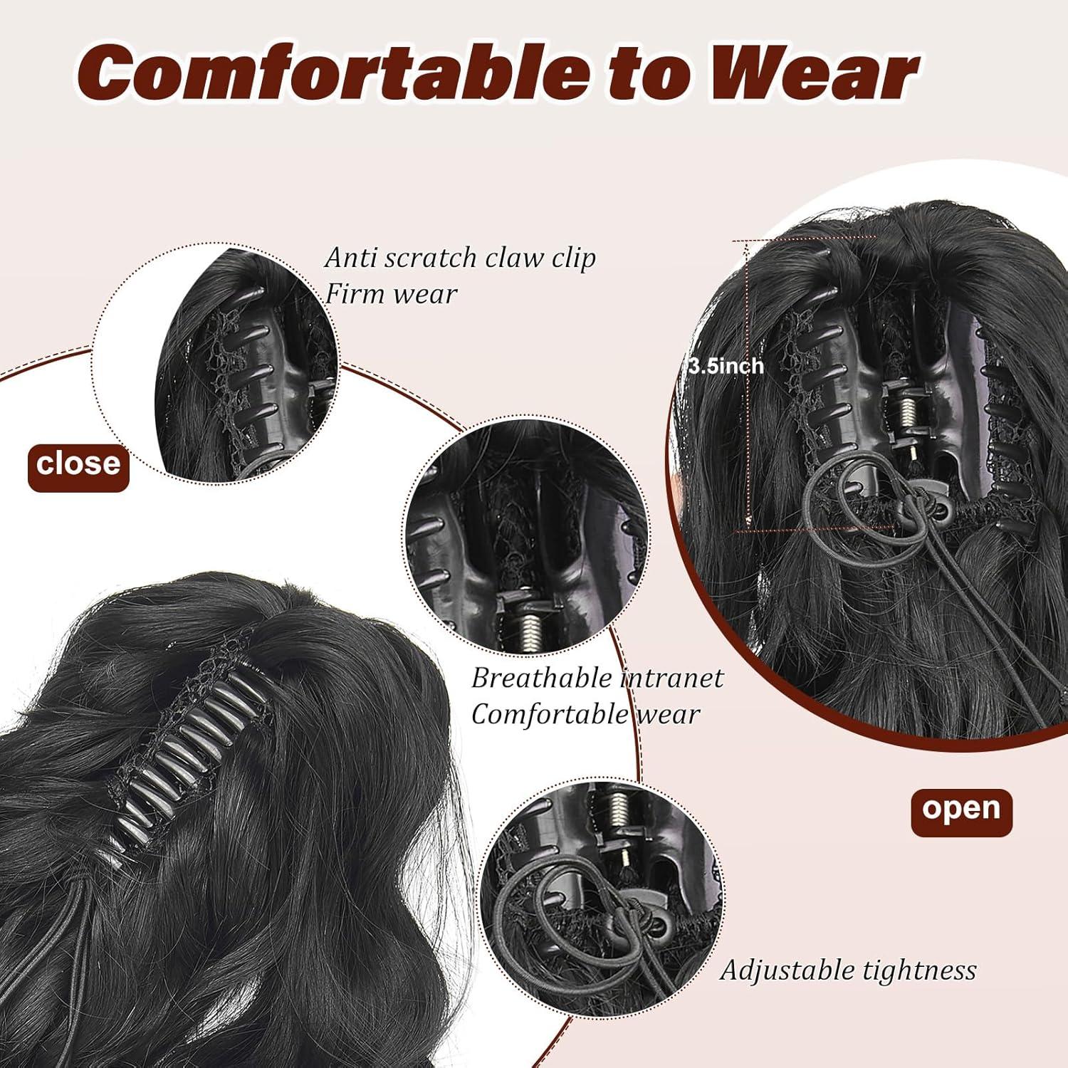 DCBaboo 45cm Ponytail Extension - Wavy Curly Clip-In Hair Braid ...