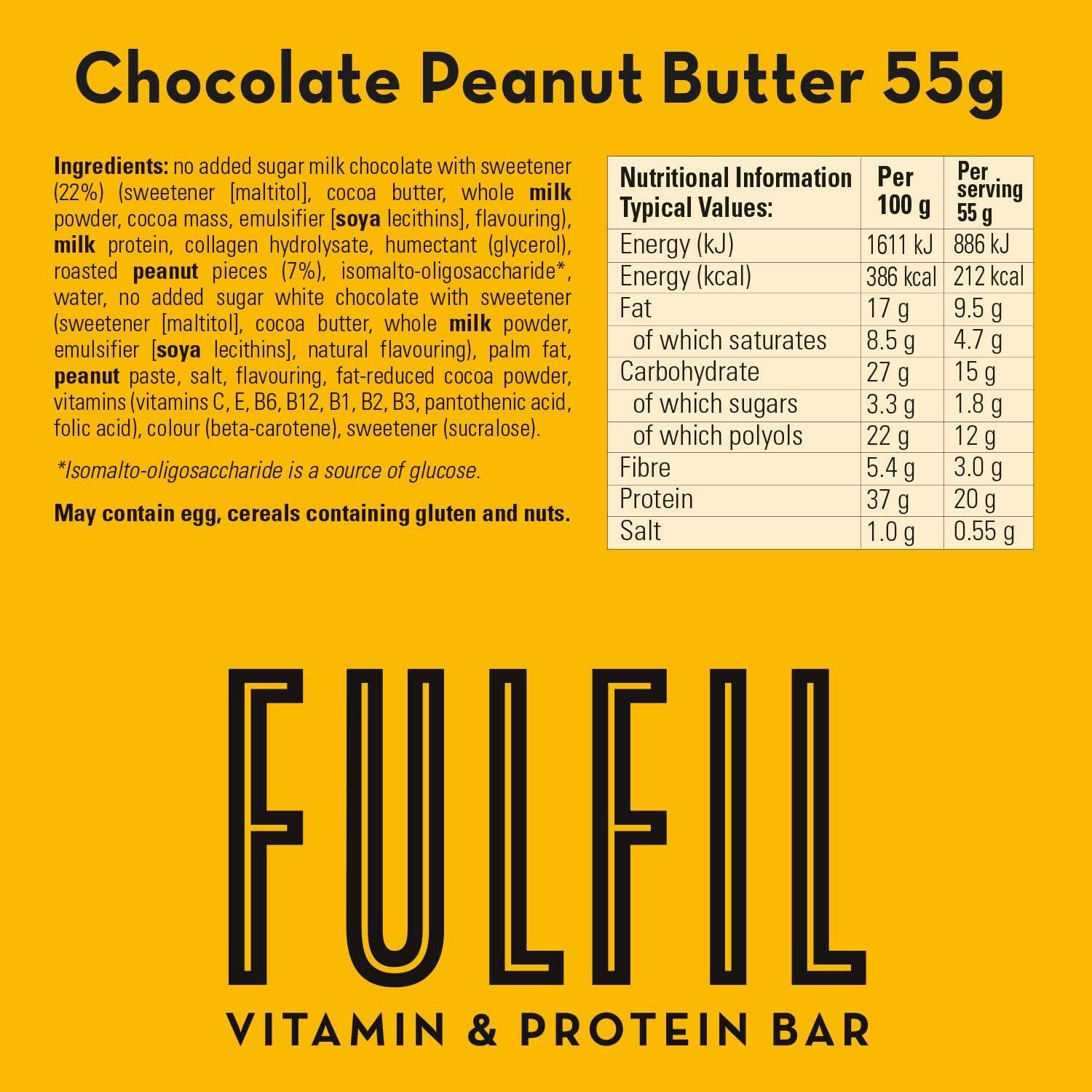 Fulfil Vitamin & Protein Bar Selection Box - 10 x 55g Bars, 20g Protein ...