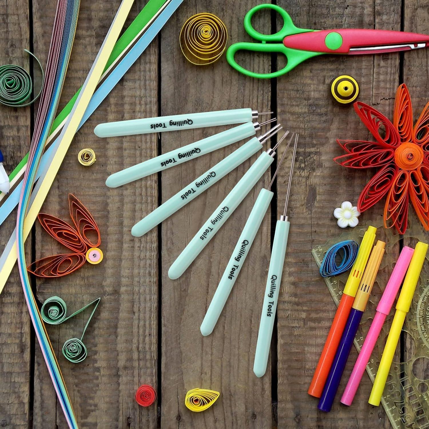 MDLUU Paper Quilling Tools Set with Storage Case - 5 Slotted Tools, 1 Needle Pen, 6 Quilling ...