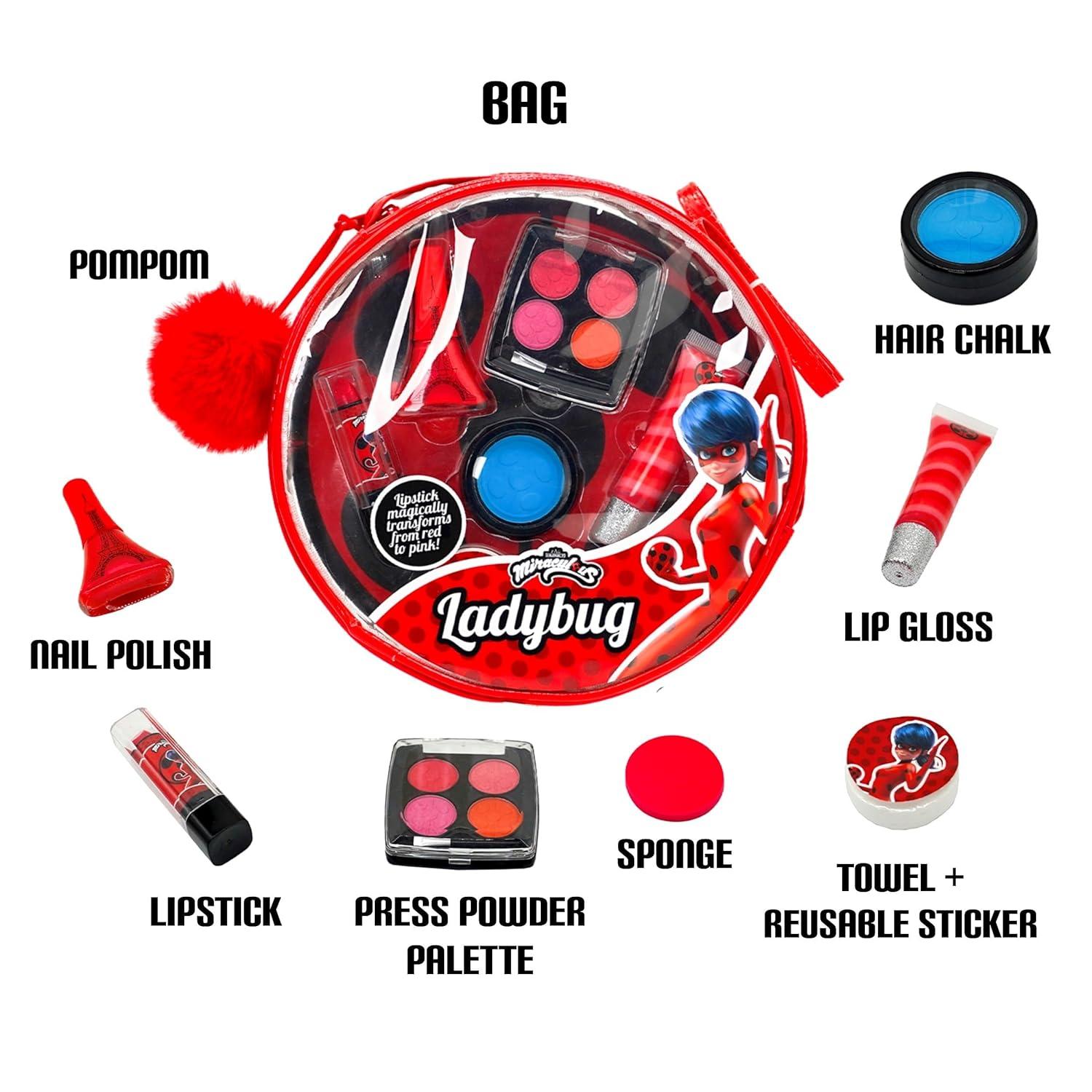Miraculous Ladybug Kids Makeup Set - 10 Piece Non-Toxic Cosmetics Kit ...