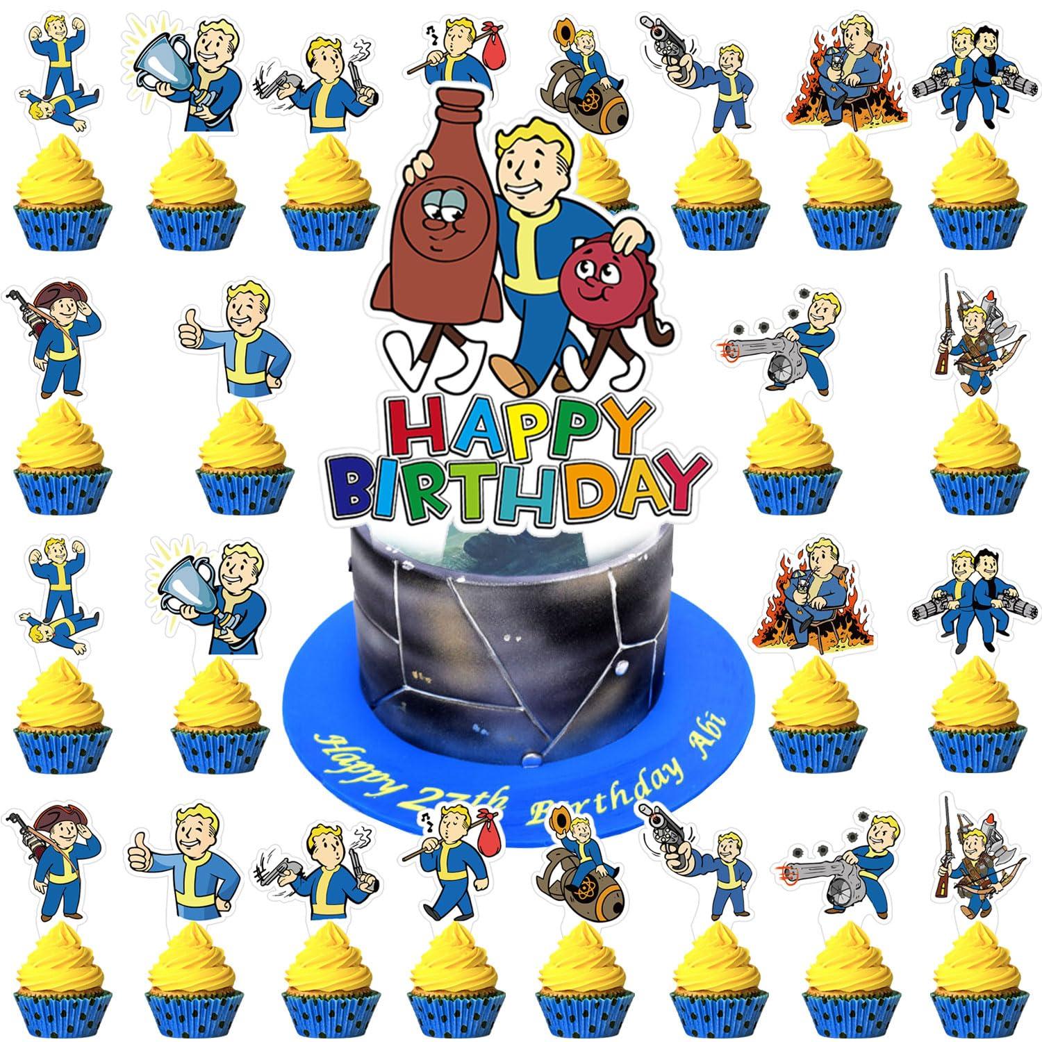 37 Pieces Fallout Cake Topper Fallout 76 Game Themed Party Supplies ...
