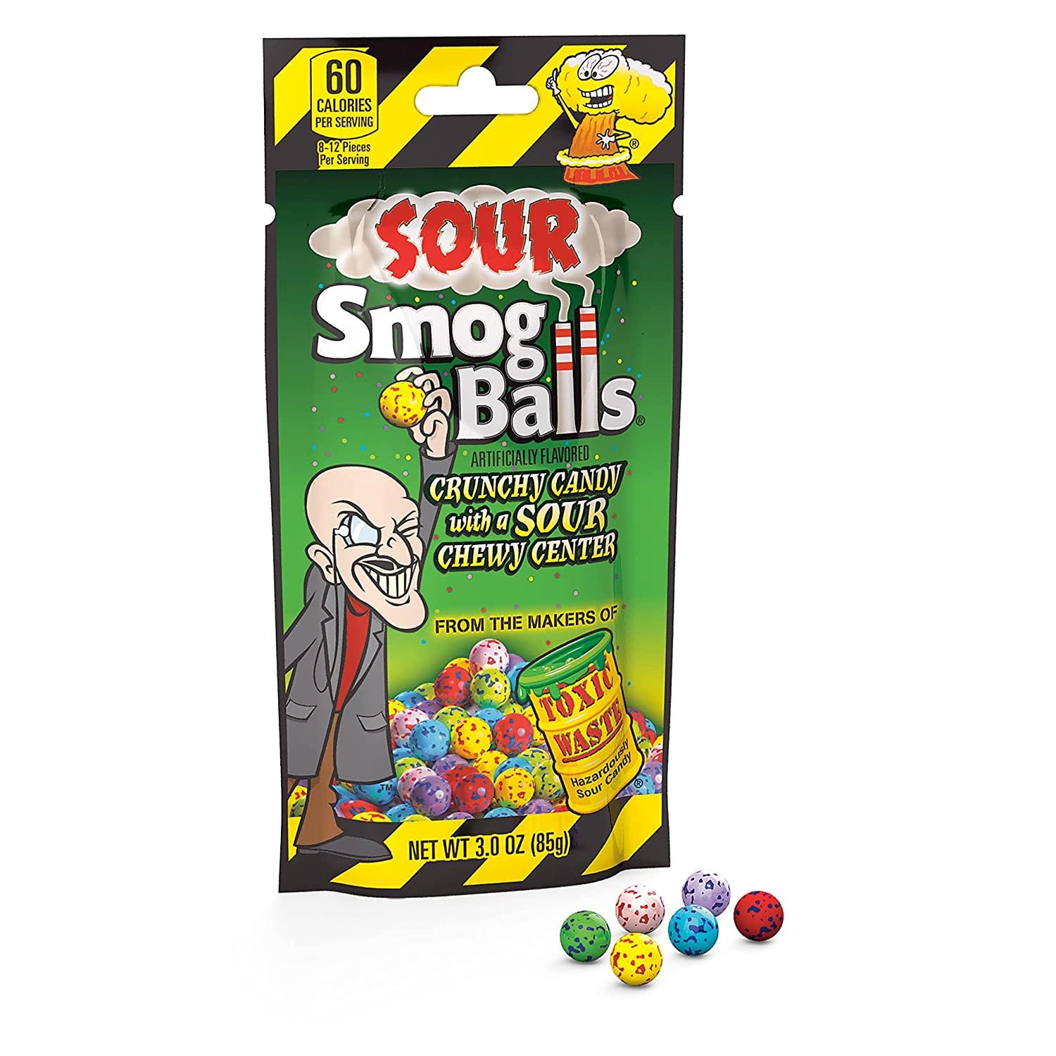 Toxic Waste Sour Smog Balls | 3-Pack Bags - 6 Flavors | Hard Candy with ...