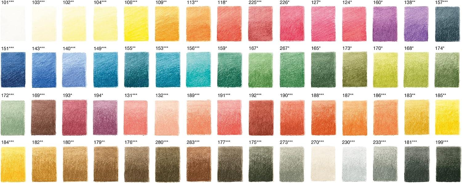 Faber-Castell Pitt Pastel Colouring Pencil Set - 60 Count - Assorted ...