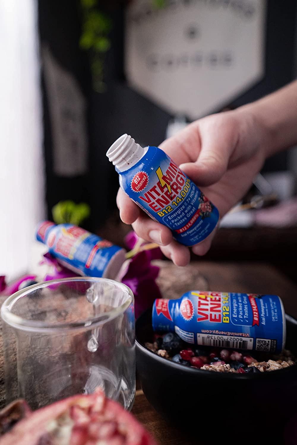 Vitamin Energy B12 Shots Acai Pomegranate Flavor - 12 Pack, 1.93 Fl Oz ...