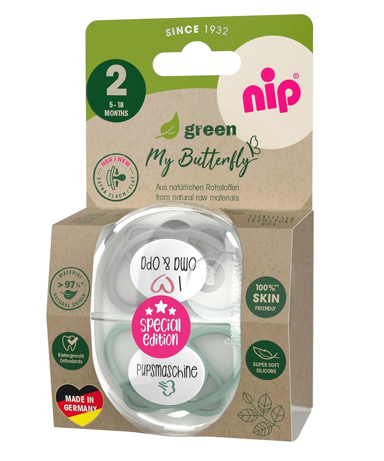 Nip Schnuller My Butterfly Green Special Edition | Sustainable Silicone ...