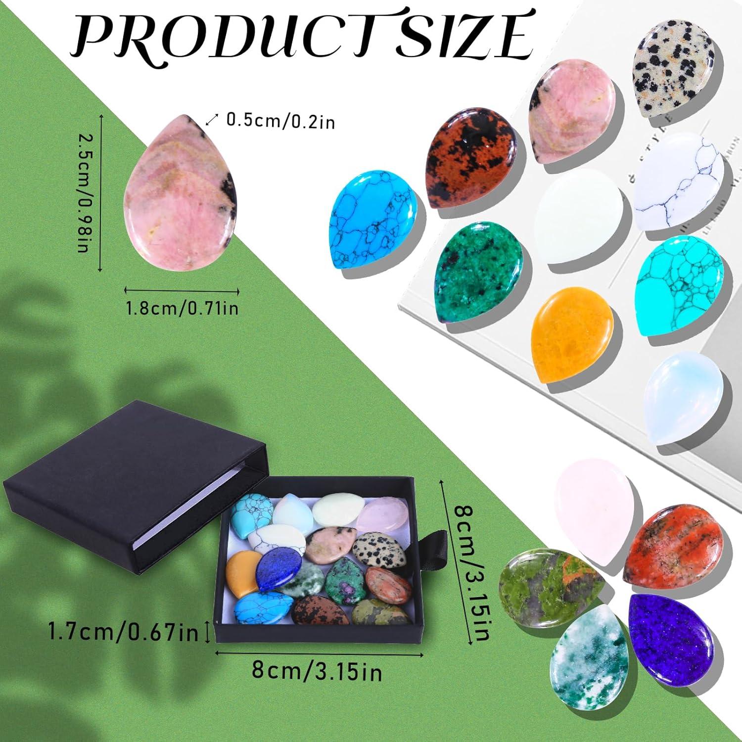 Natural Drop Crystal Set - 15 Healing Gemstones for Chakra Therapy ...