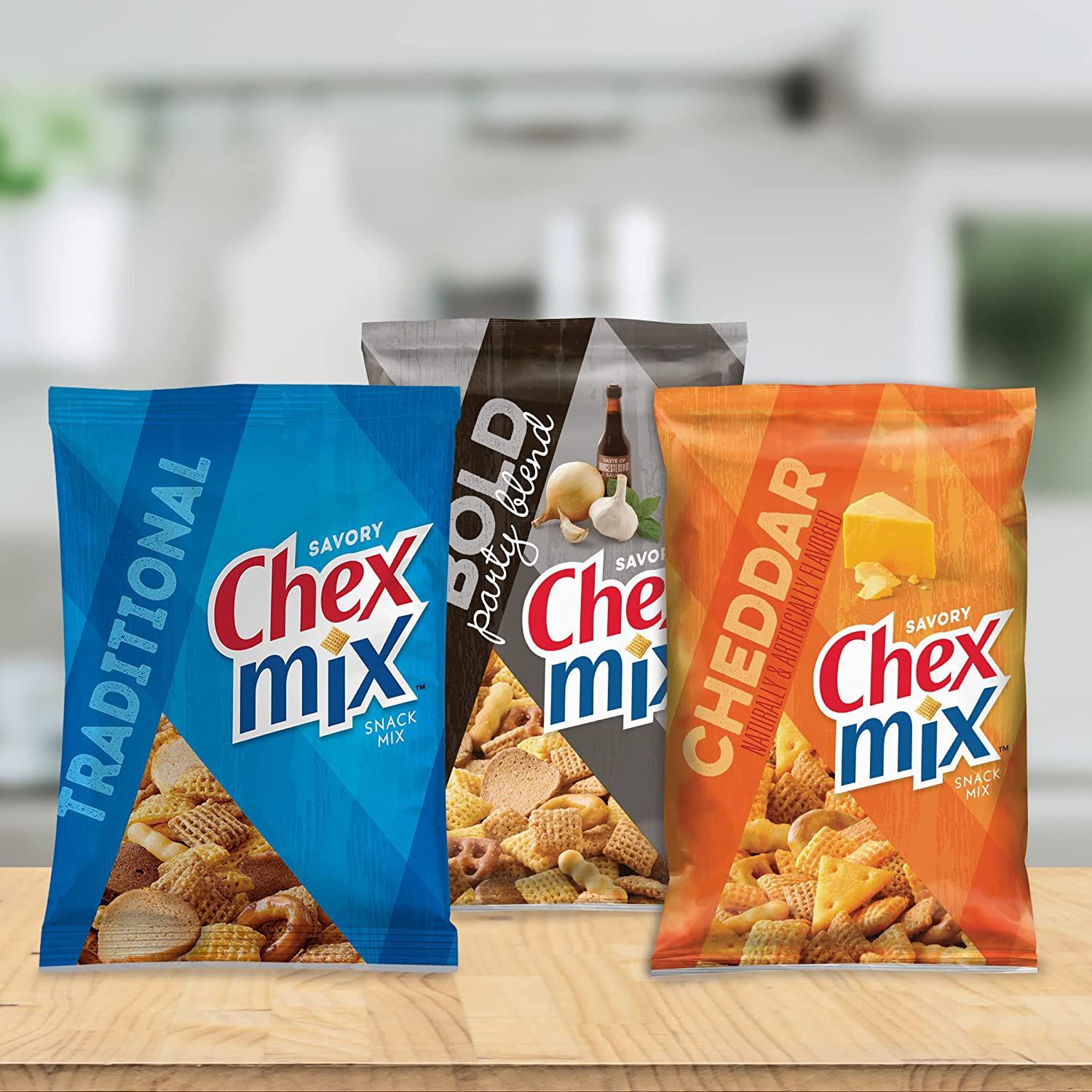 Chex Mix Cheddar Savory Snack Bags Multipack 1.75 oz 10 ct - Pack of 4 ...
