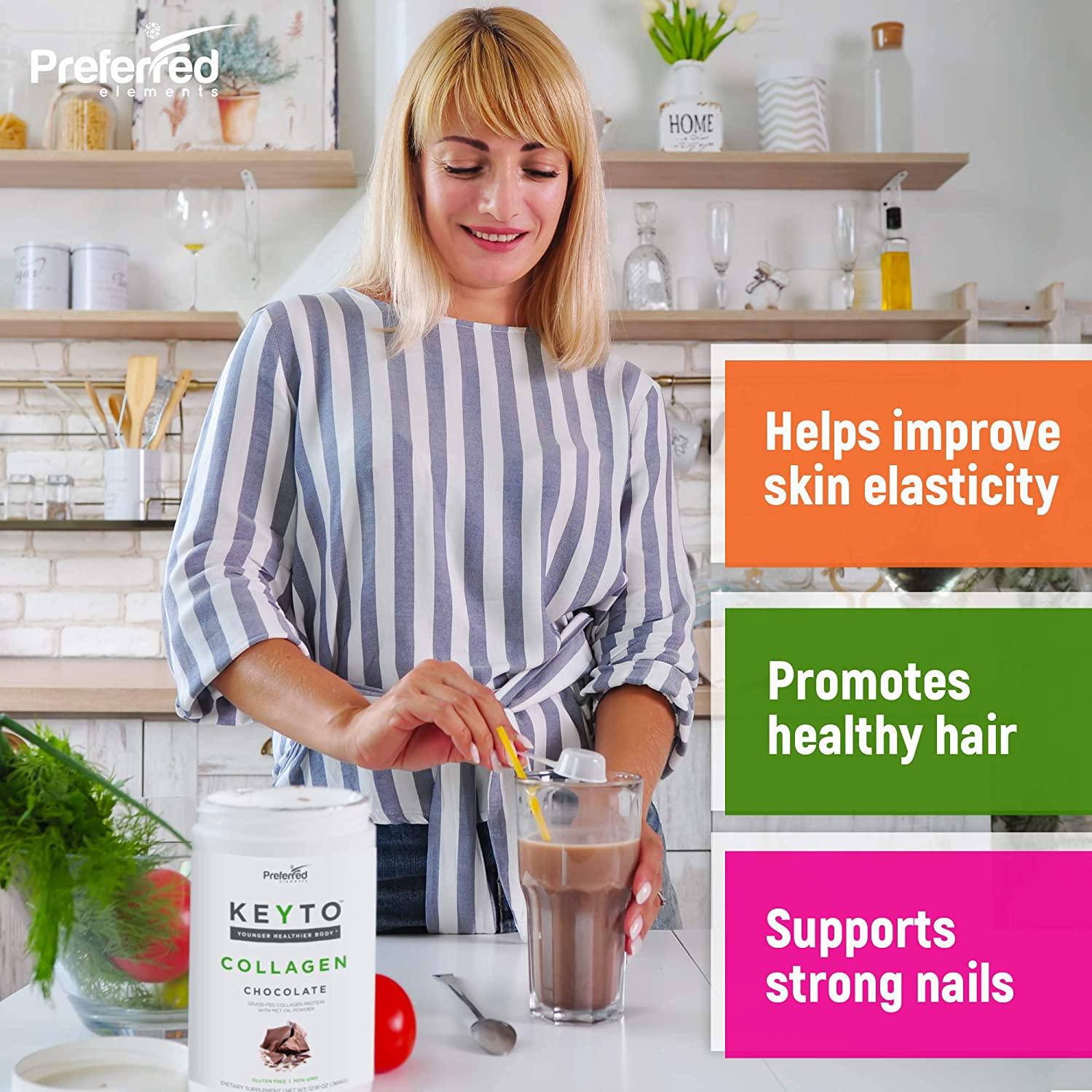 Keyto Keto Collagen Protein Powder with MCT Oil | Grass Fed Hydrolyzed ...