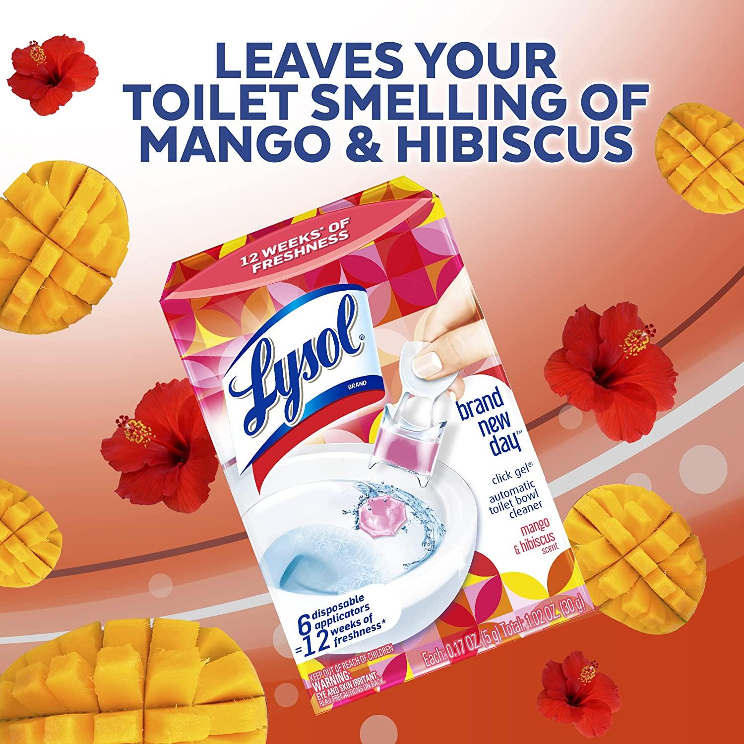 Lysol Click Gel Automatic Toilet Bowl Cleaner - Mango & Hibiscus - 6 ...