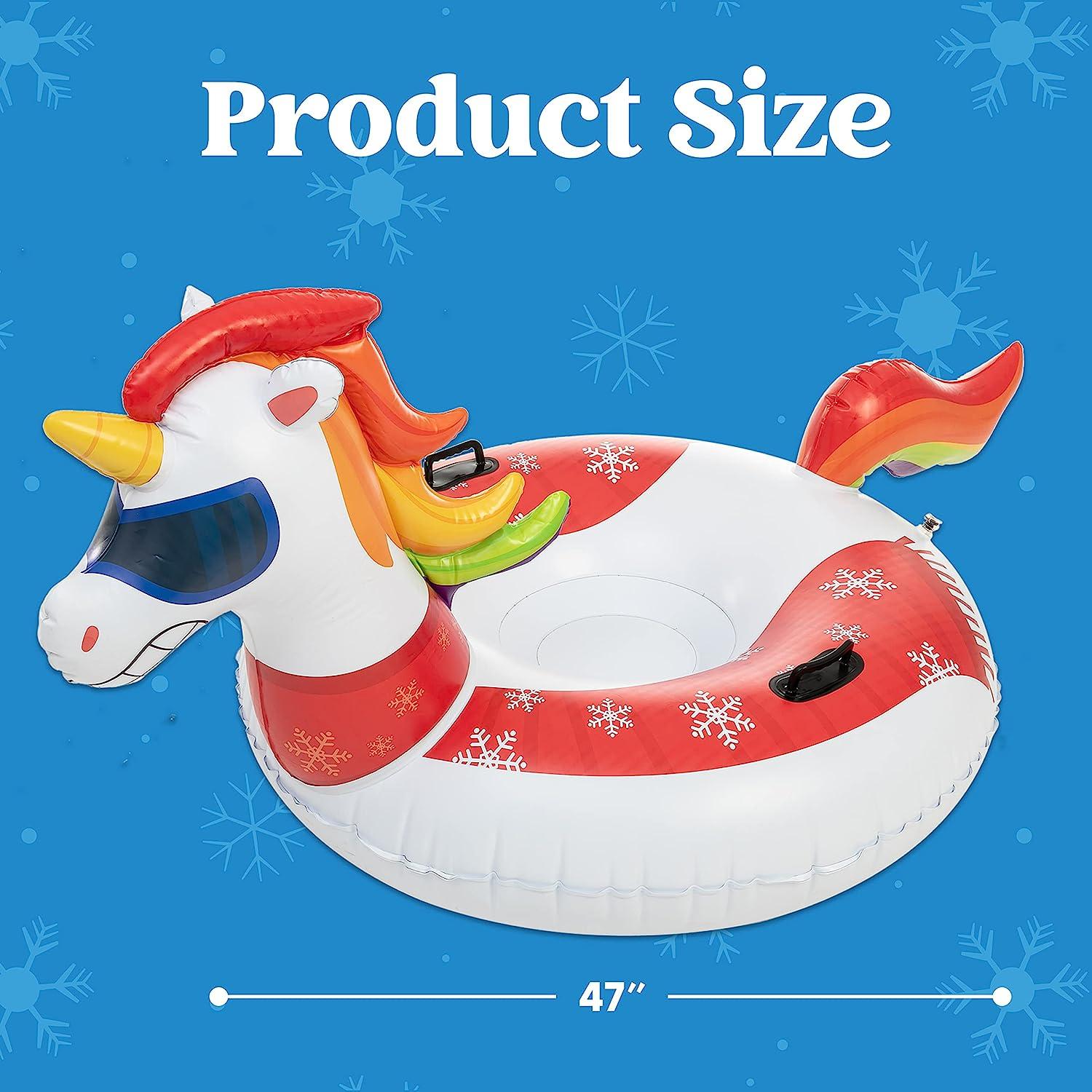 JOYIN 47 Inflatable Snow Tube for Kids and Adults - Heavy-Duty Unicorn ...