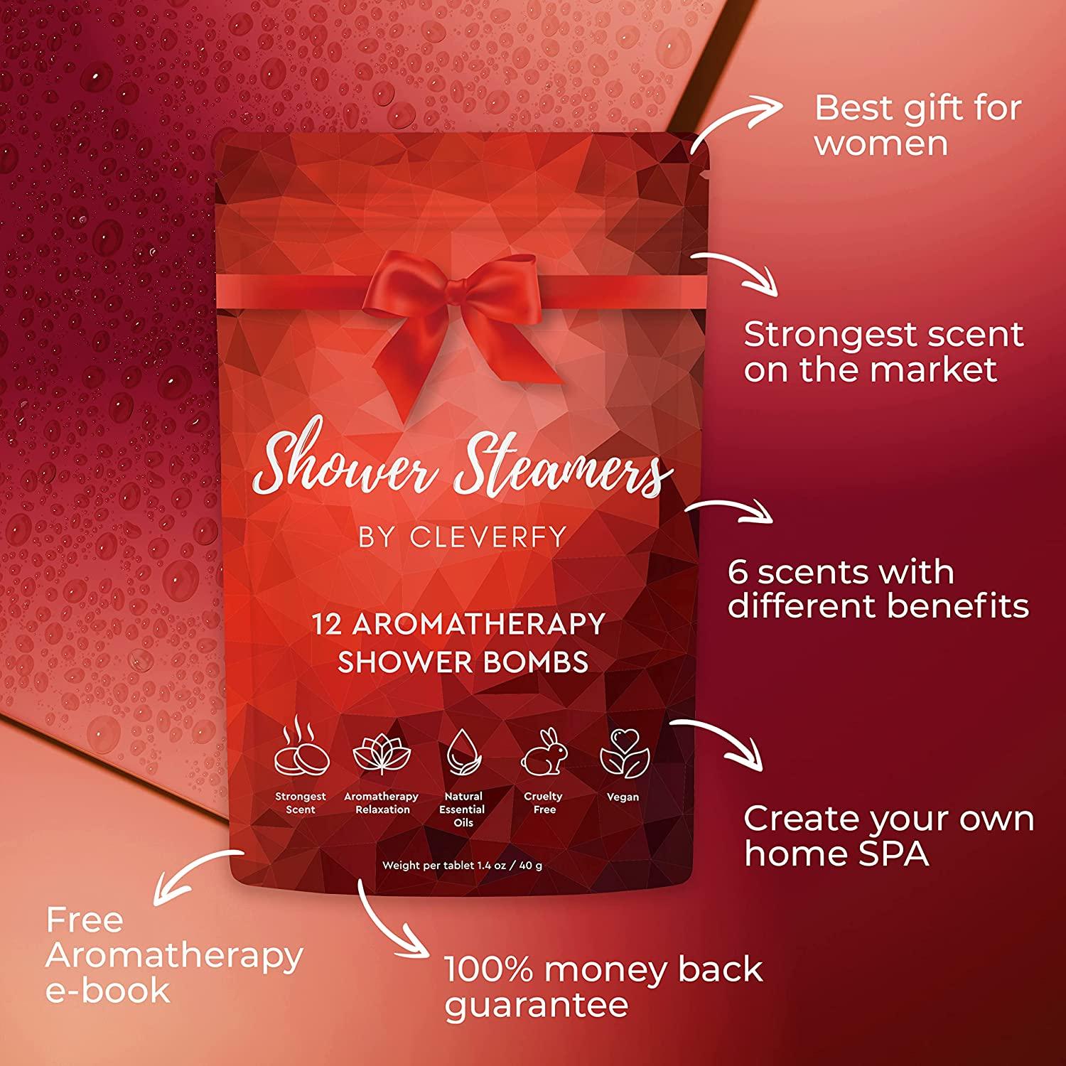 Cleverfy Shower Steamers - 12 Aromatherapy Shower Bombs with Essential ...