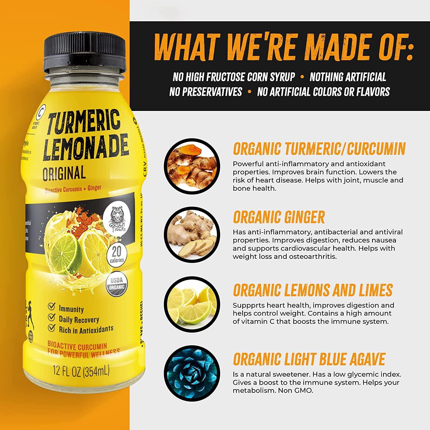 Organic Golden Tiger Turmeric Lemonade | Inflammation Relief & Immunity ...