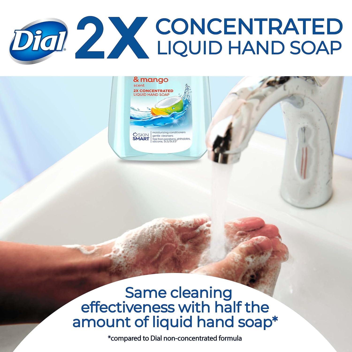 Dial 2X Concentrated Liquid Hand Soap 11 oz Pack of 3 - Coconut Water ...