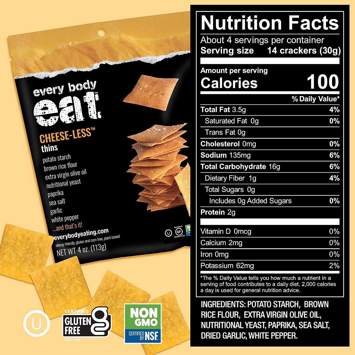 Every Body Eat Cheese-less Snack Thins - Gluten & Dairy Free Vegan ...
