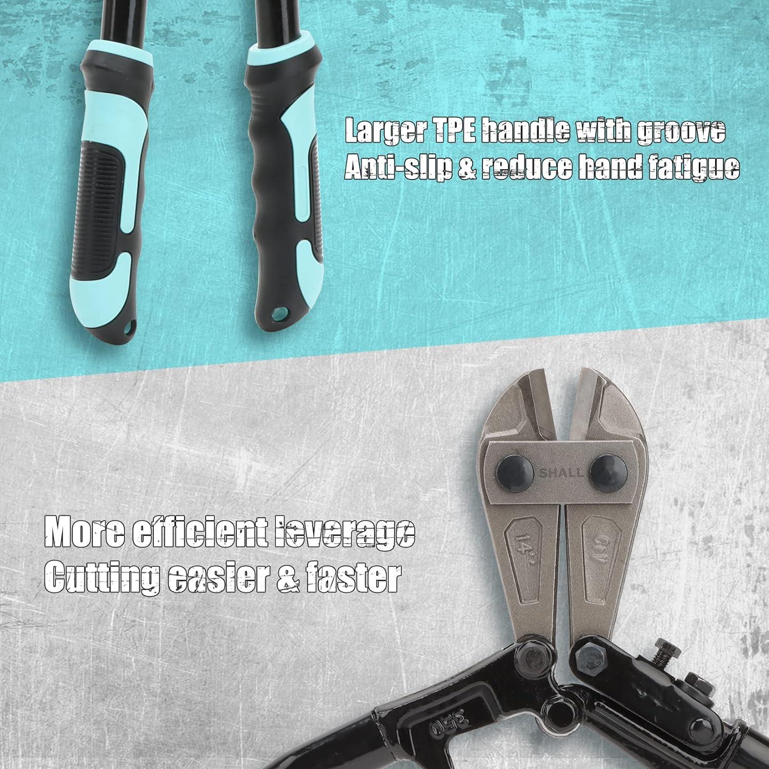 SHALL 3-Piece Bolt Cutter Kit 14" Heavy Duty Bolt Cutter 8" Wire Cutter ...