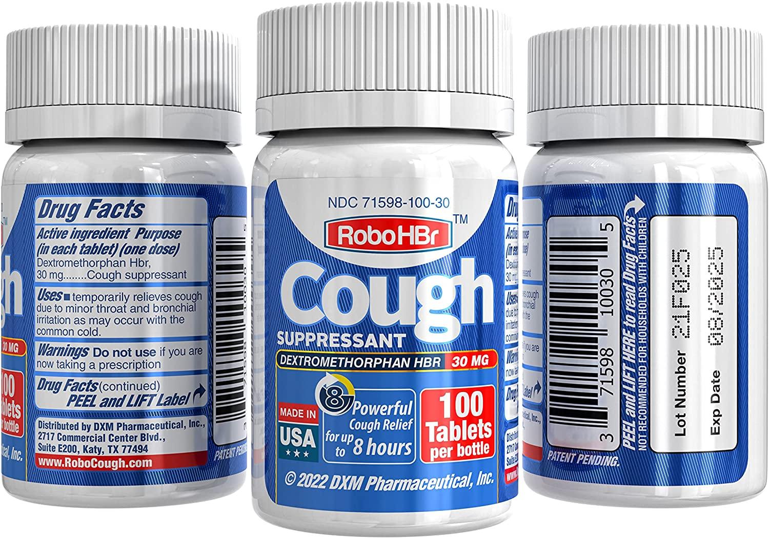 RoboHBr Cough Suppressant 30mg Dextromethorphan HBr - 100 Tablets | Buy Now with Express ...