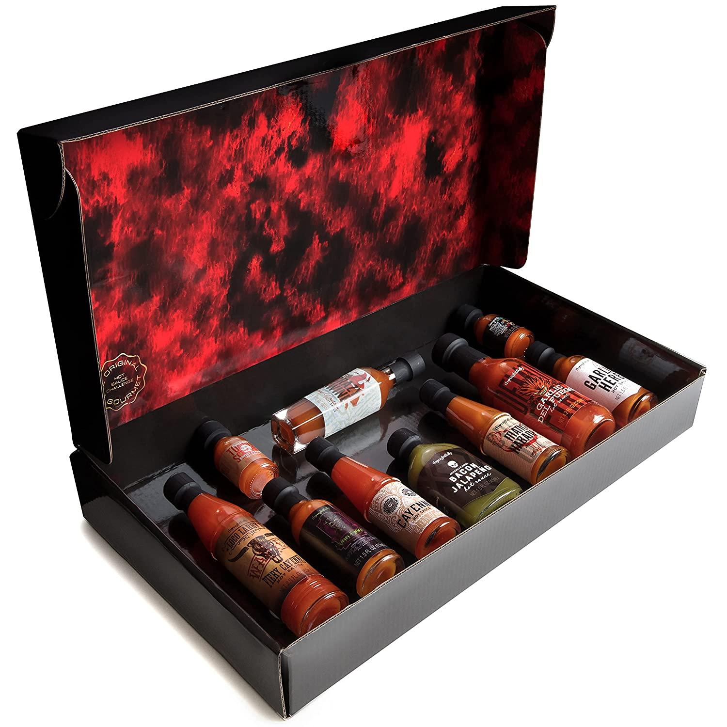 Thoughtfully Gifts Hot Sauce Challenge Gift Set - Pack of 10 Spicy Hot ...