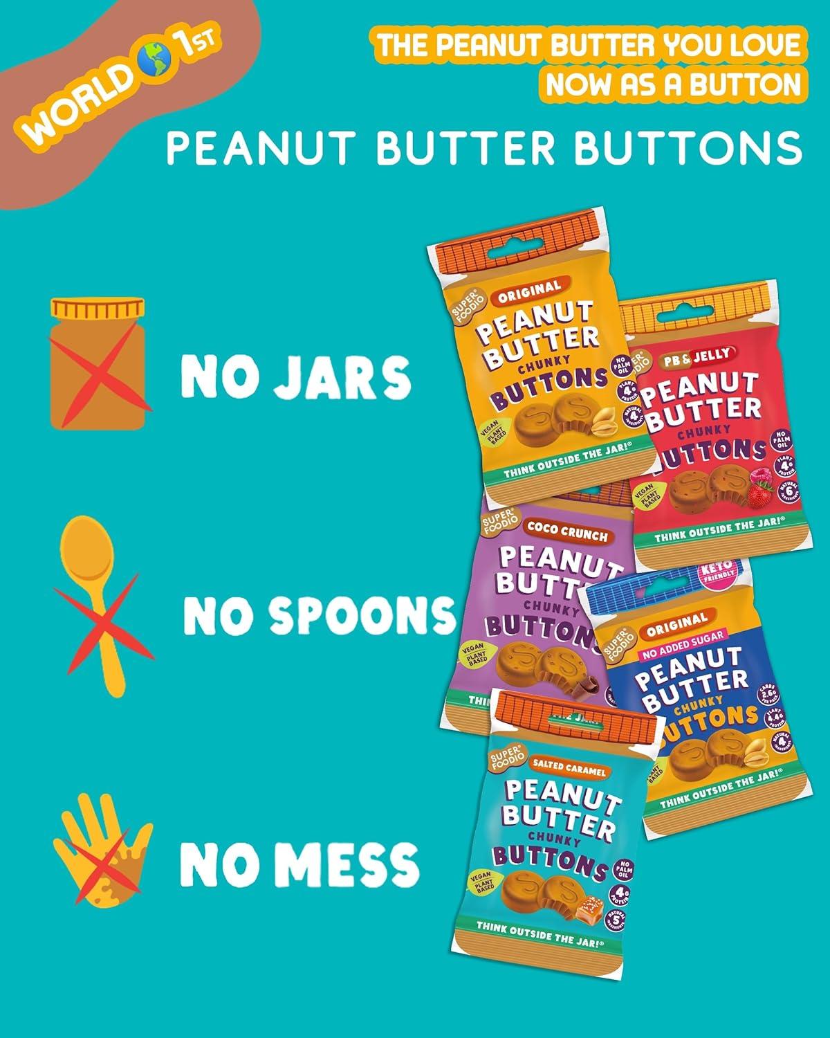SUPERFOODIO Peanut Butter Buttons | Variety Mix | Vegan & Low Carb ...