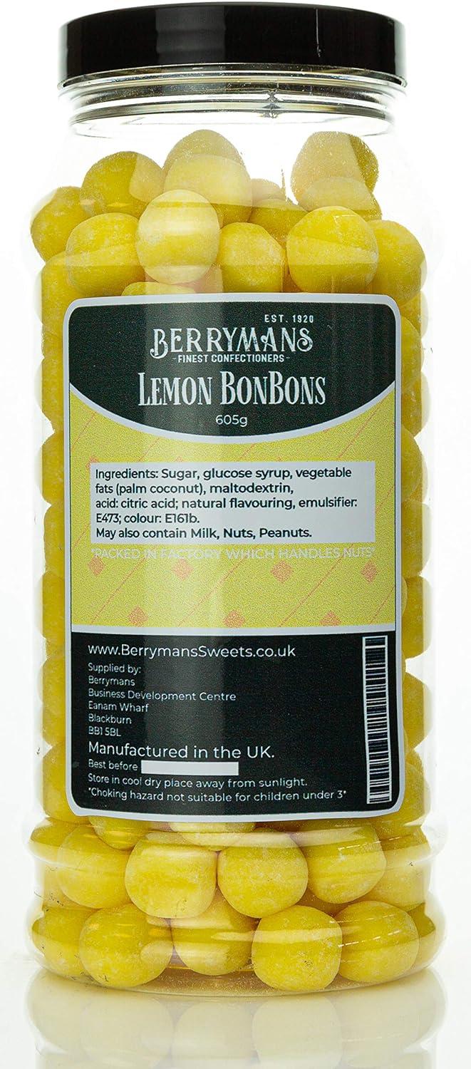 Original Lemon BonBons Retro Sweets Gift Jar By Berrymans Sweet Shop ...