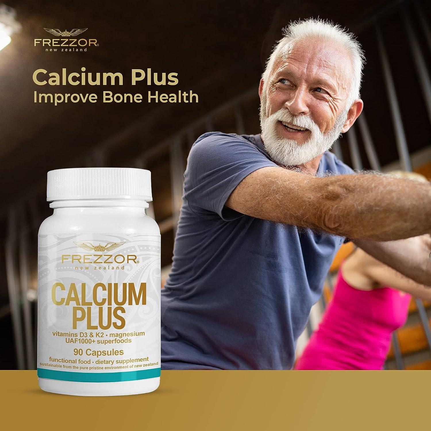 FREZZOR Calcium Plus 90 Capsules - New Zealand Raw Calcium Supplement ...