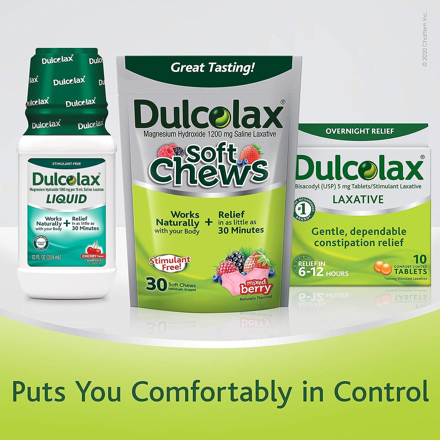 Dulcolax Soft Chews Saline Laxative Mixed Berry (60ct) - Gentle ...