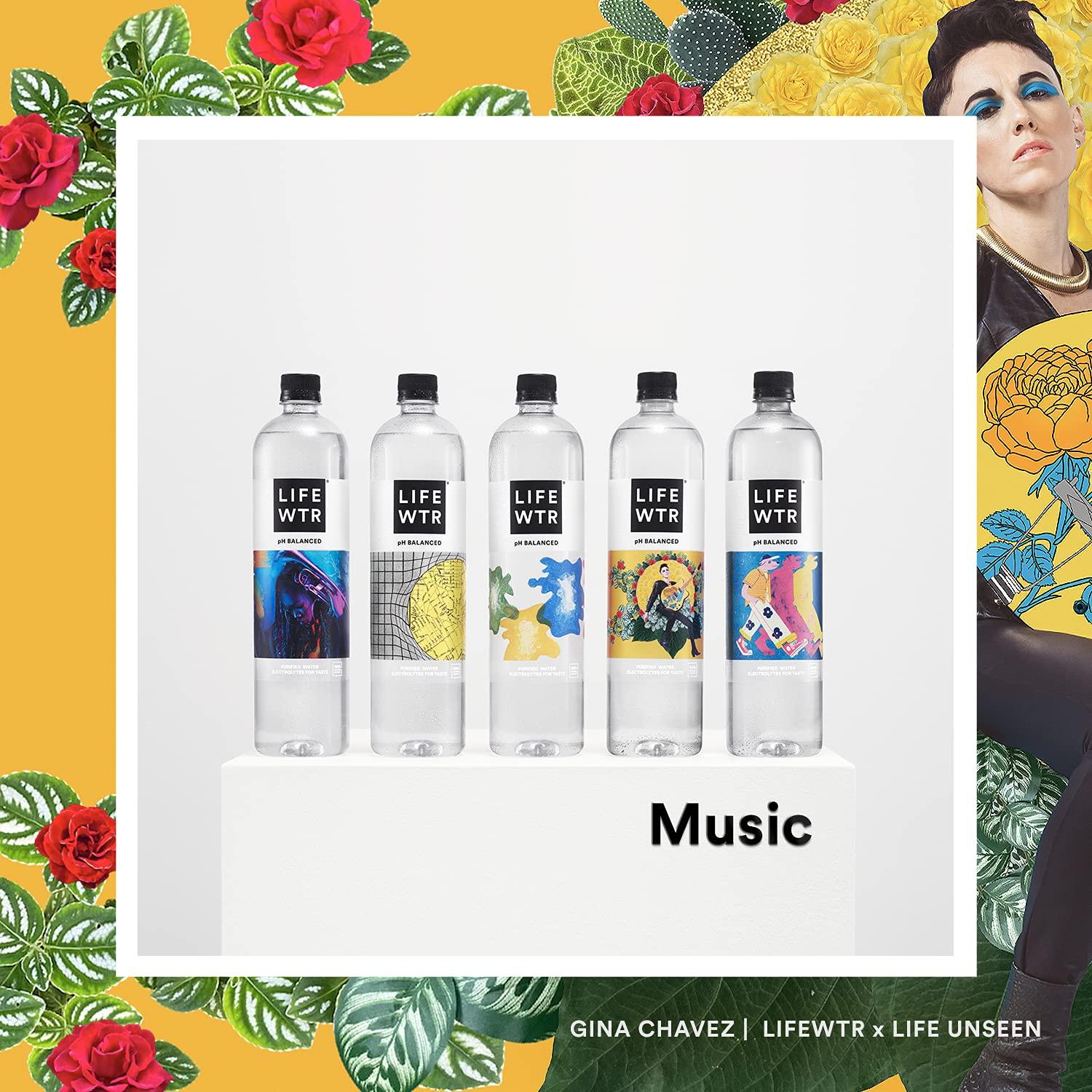 LIFEWTR Premium Purified Water 500 mL (6 Pack) | pH Balanced with ...