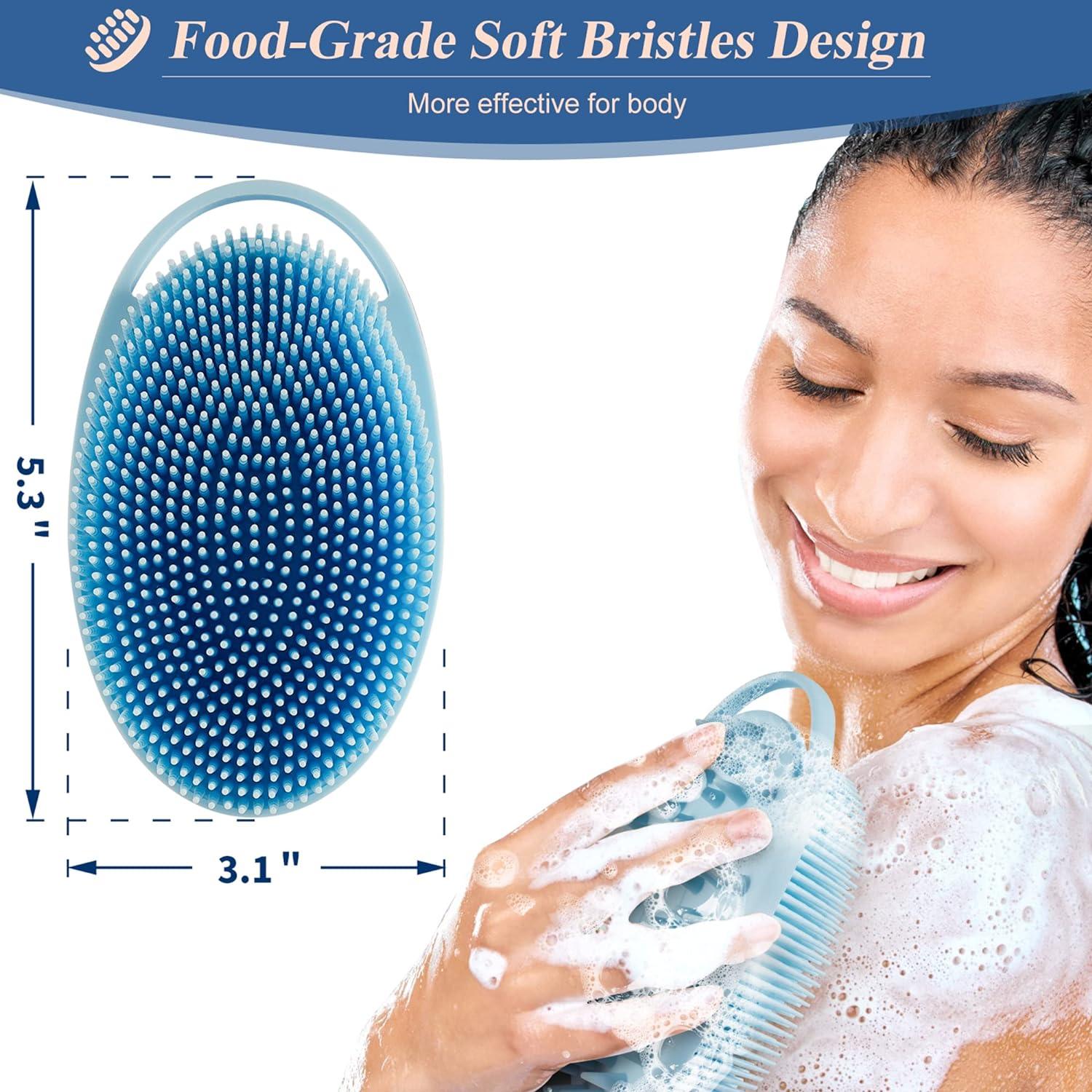 Ousiya Silicone Body Scrubber Loofah Exfoliating Brush - 3 Pack (Pink ...