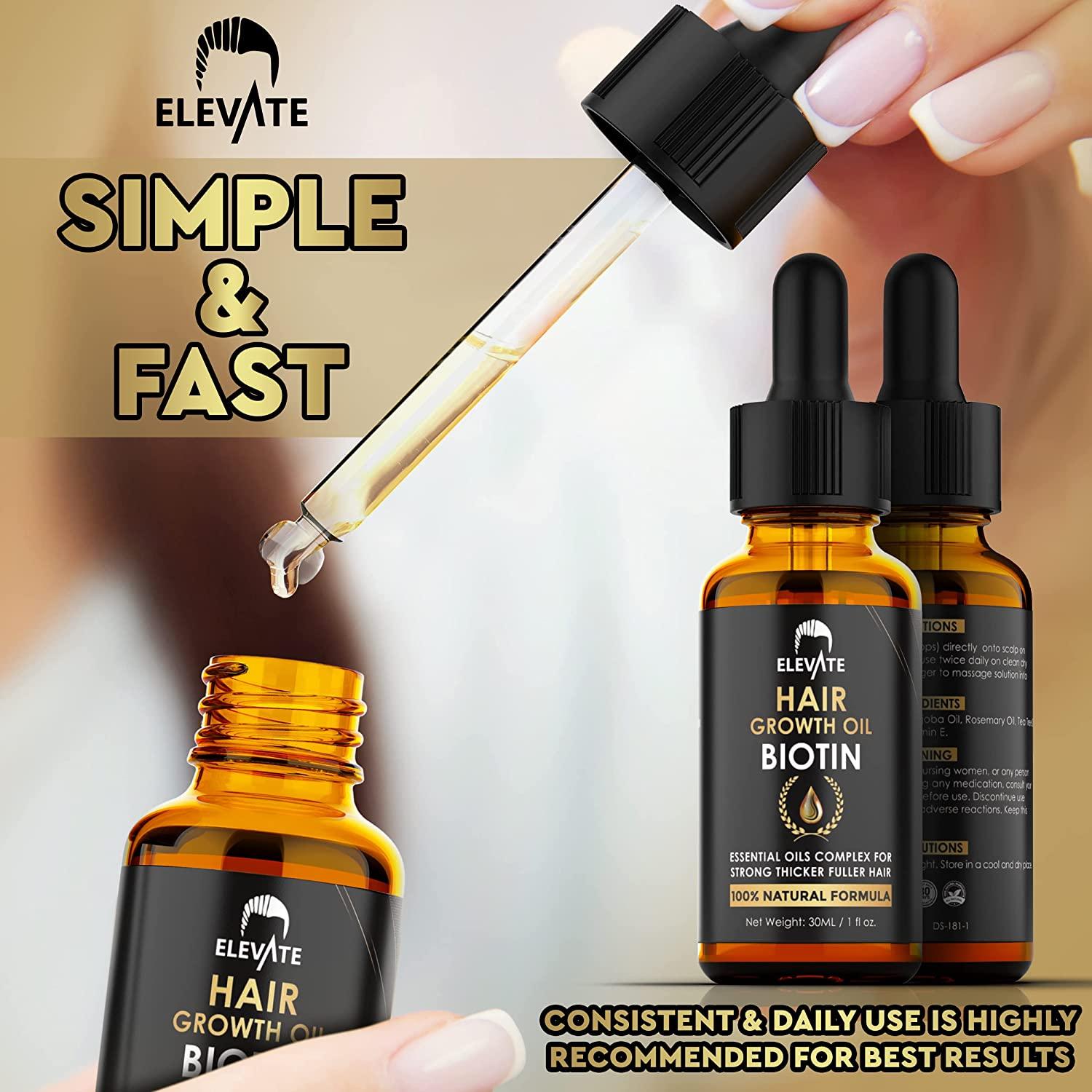 Elevate Hair Growth Oil Biotin And Castor Oil Serum For Stronger
