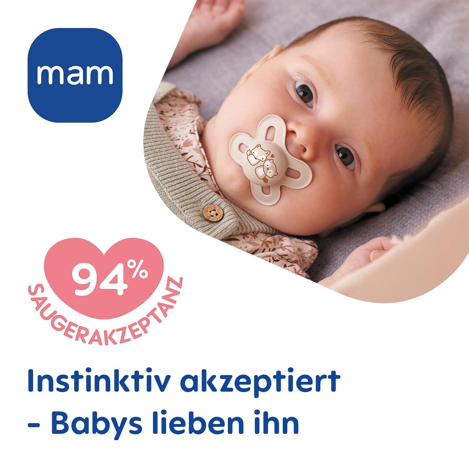 MAM Start Schnuller 2 Set for Newborns | Eco-Friendly Silicone ...