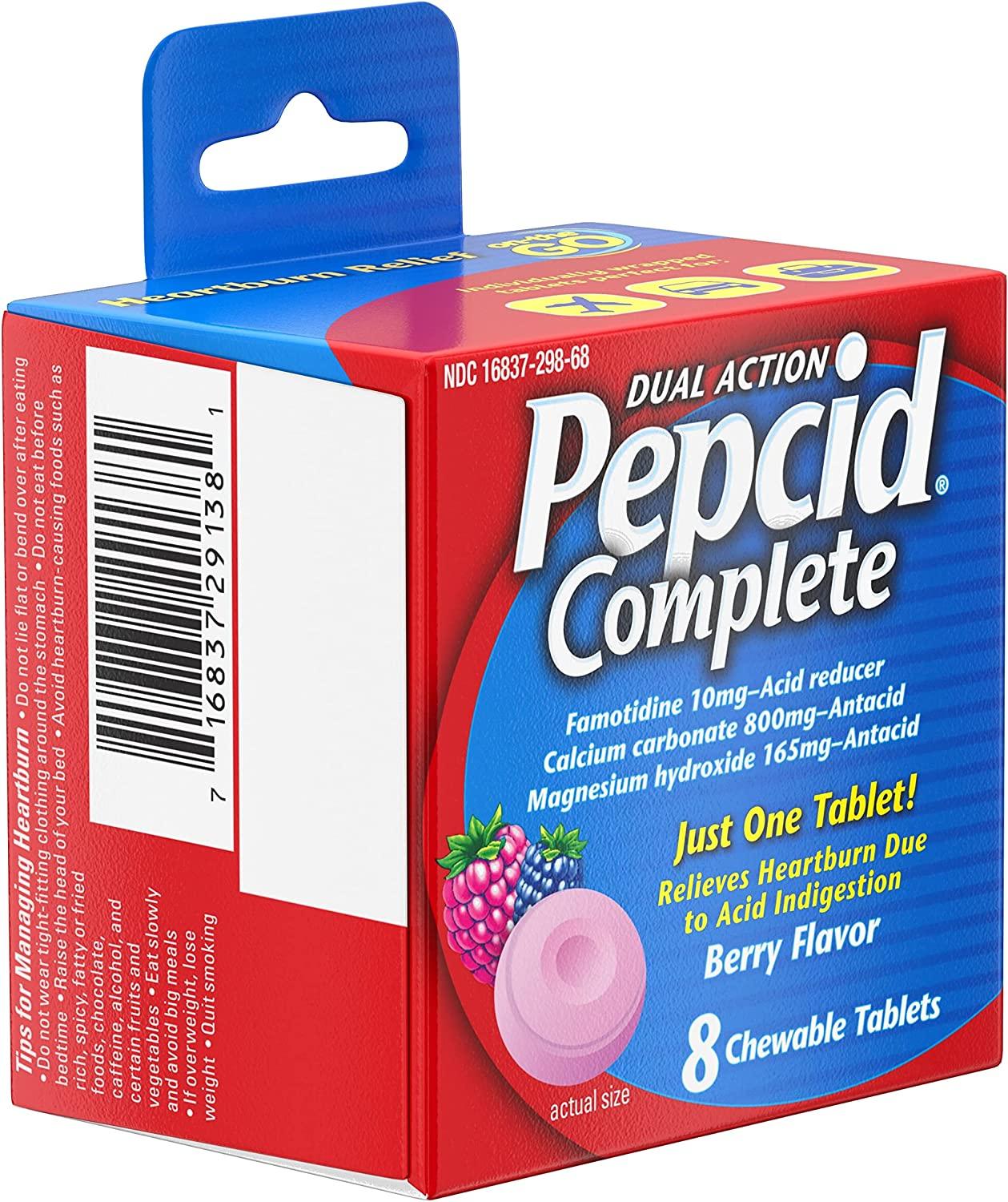 Pepcid Complete 8 ct Chewable Tablets, Berry Flavor - Pack of 1 | Buy ...