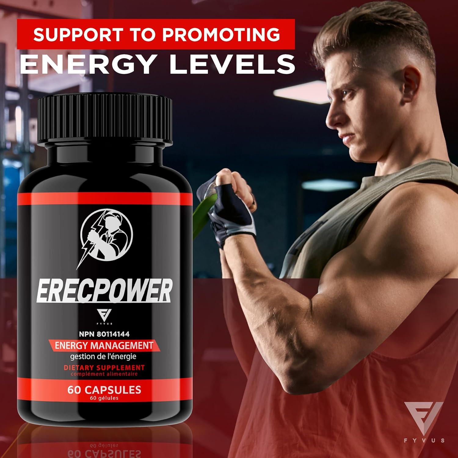 (2 Pack) Erec Power Capsules ErecPower Maximum Strength Male Energy Performance Support ...