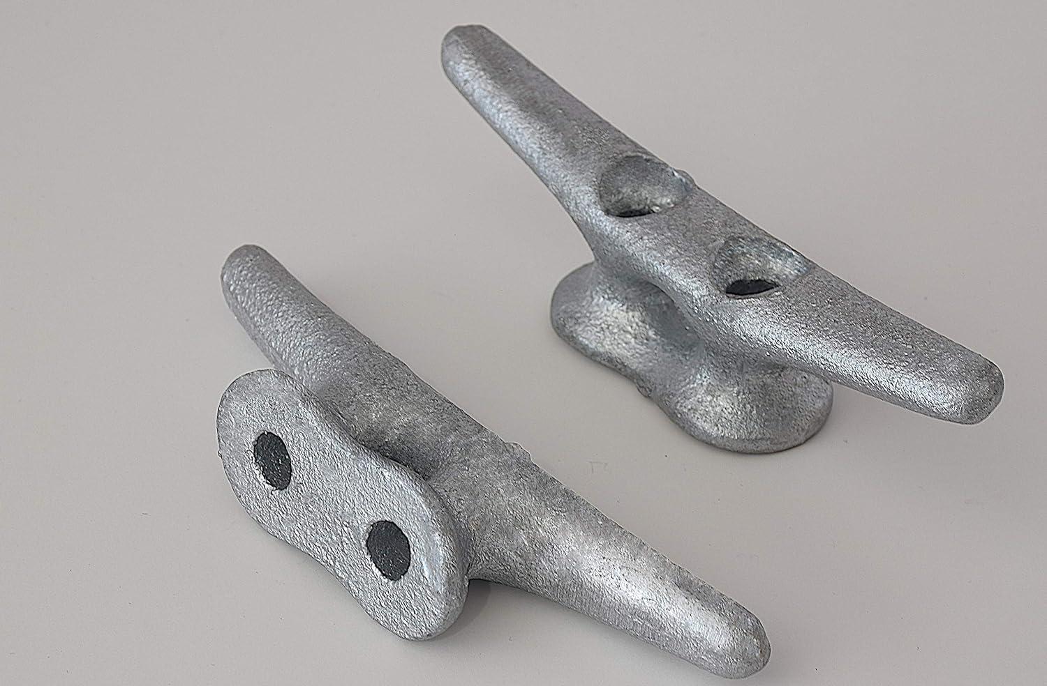 QPURO 4 Inch Dock Cleat - Hot Dipped Galvanized Cast Iron Boat Cleats ...